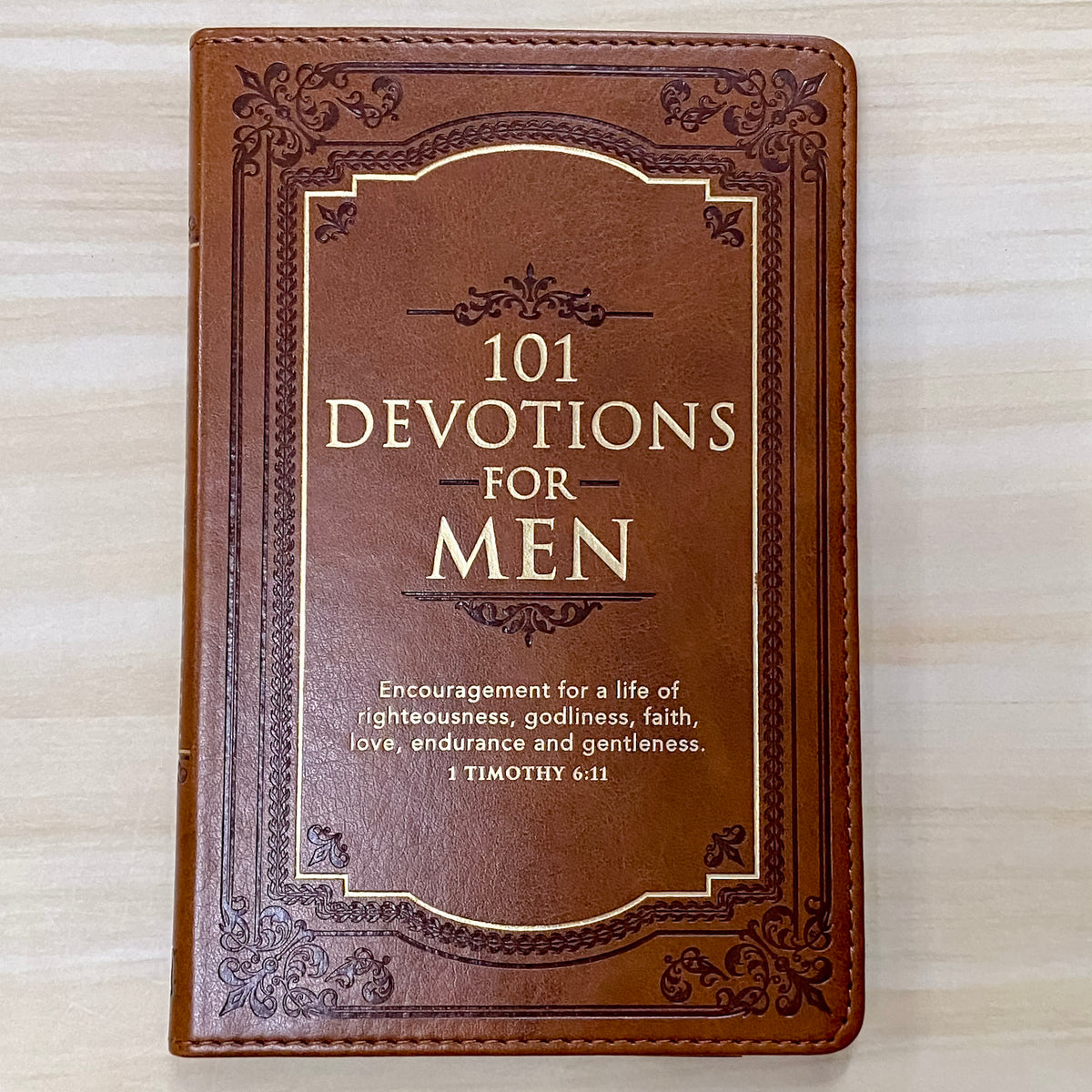 101 Devotions for Men Tawny Brown Faux Leather Devotional – Lyla's ...