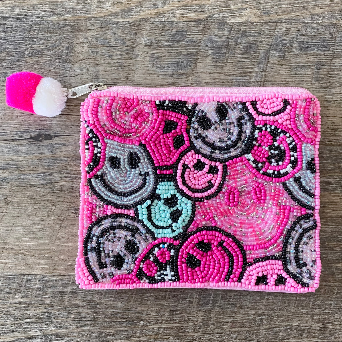 Multi Smiley Face Beaded Pouch – Lyla's: Clothing & Gifts